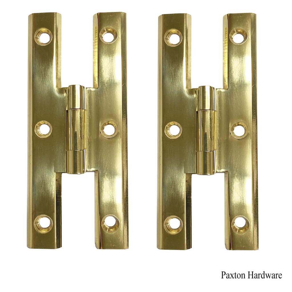 Brass H Hinges for Cabinet Doors