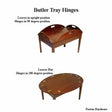 Butler Tray Hinges, Round Ends