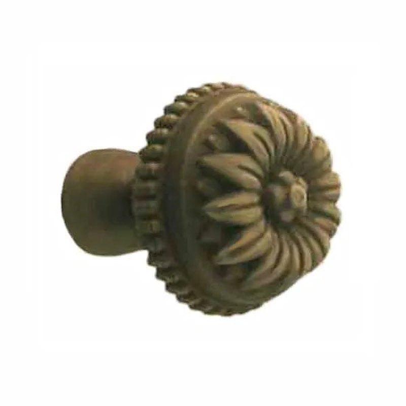 French Country Knobs, Antique Brass, 1-1/8 inch
