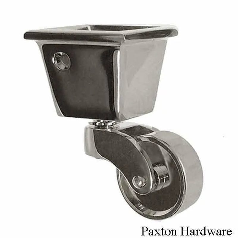 Nickel Square Cup Casters, 1-1/4" - Paxton Hardware