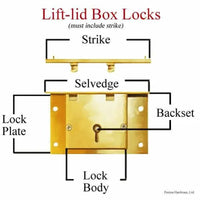 Brass Box Locks, 15/16 to pin - Paxton Hardware